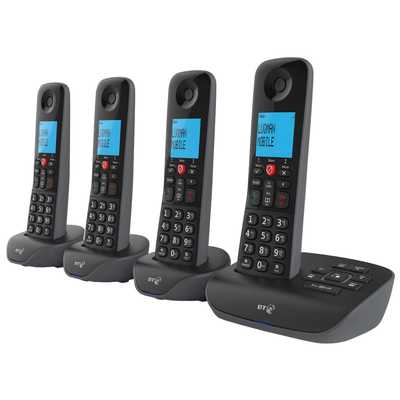 BT Essential Cordless Telephone Quad Pack | Go Shop Direct